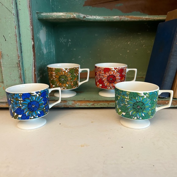 Vintage | Dining | Vintage 6s Flower Power Coffee Mugs | Poshmark